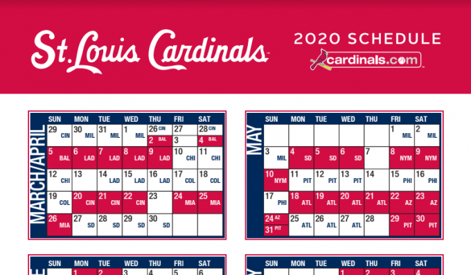 St Louis Cardinals 2020 Offseason Schedule Come | semashow.com